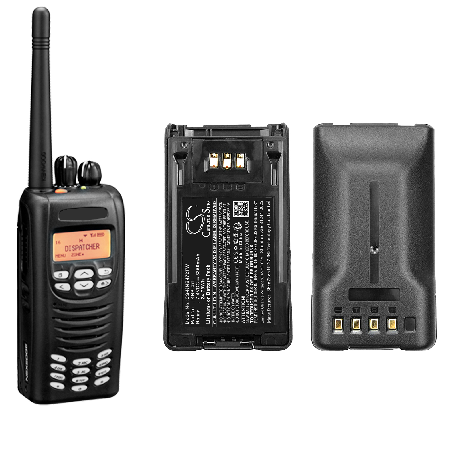 Kenwood TK-5320 / KNB-47L 3350 mAh Li-ion 7.4 V (Cameron Sino) CS ...